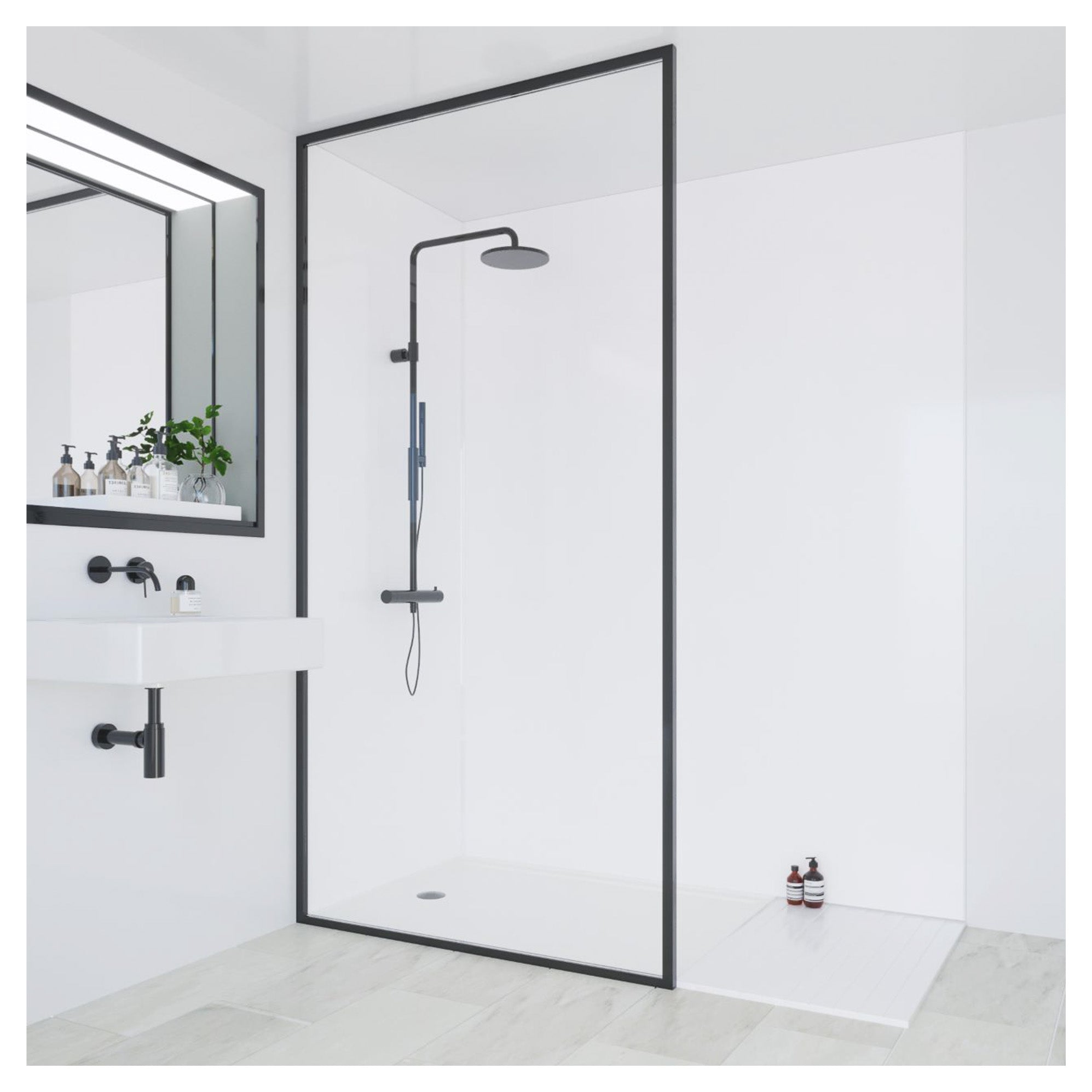 Multipanel Natural White Classic Wet Wall Shower Panel – Bath & Tile